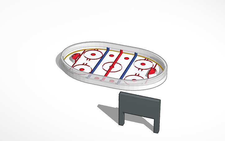 3D design hockey rink - Tinkercad