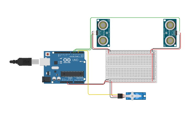 Circuit design Sorting items system - Tinkercad