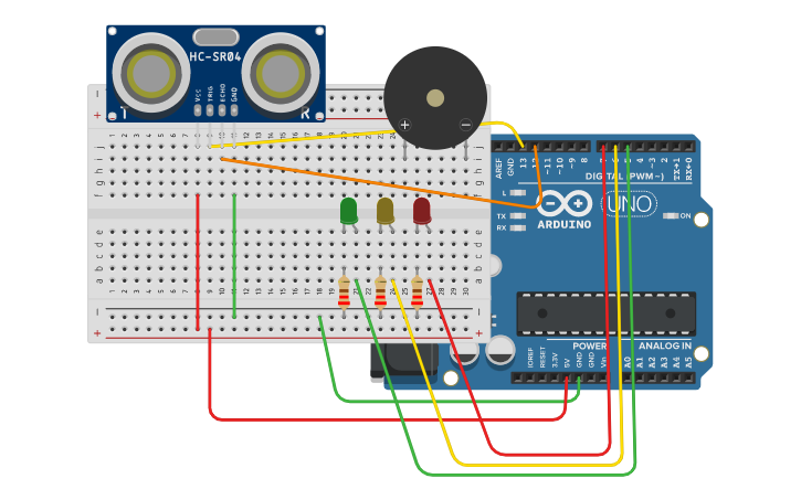 Circuit design Sensor de Distancia - Erasmo - Tinkercad