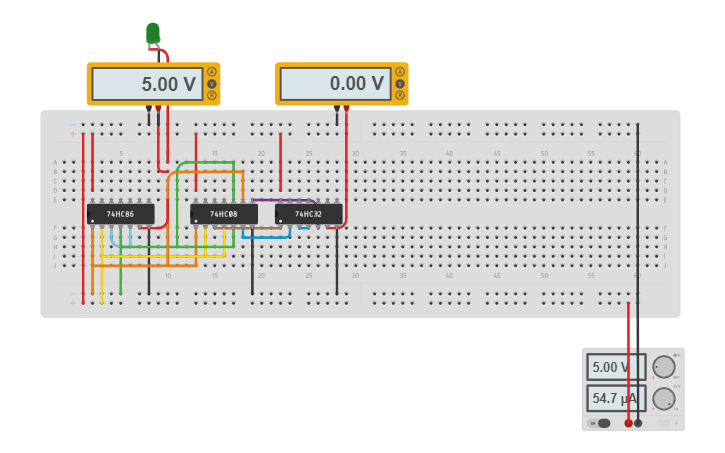 Circuit Design Full Adder Lab4 Tinkercad