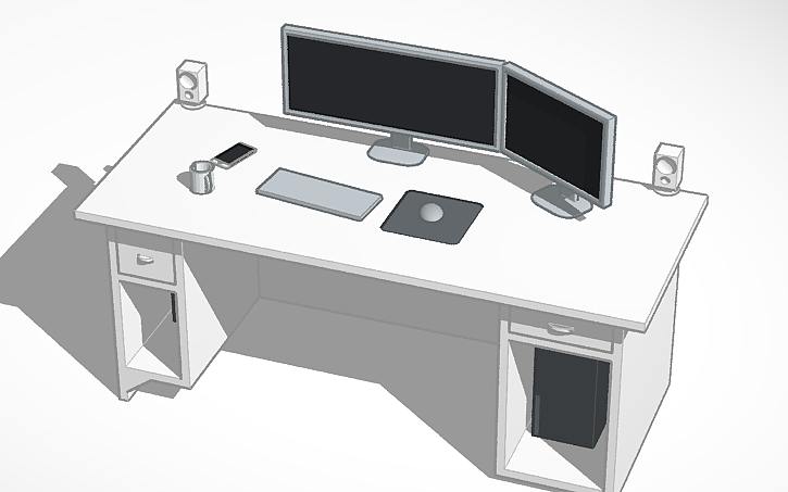 3D design Simple PC Desk - Tinkercad