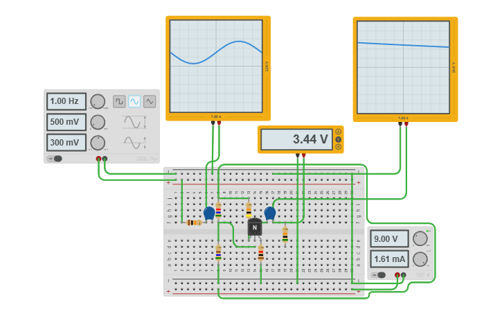 Circuit design Transistor As A Signal Amplifier - Tinkercad