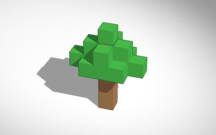 3D design minecraft tree - Tinkercad