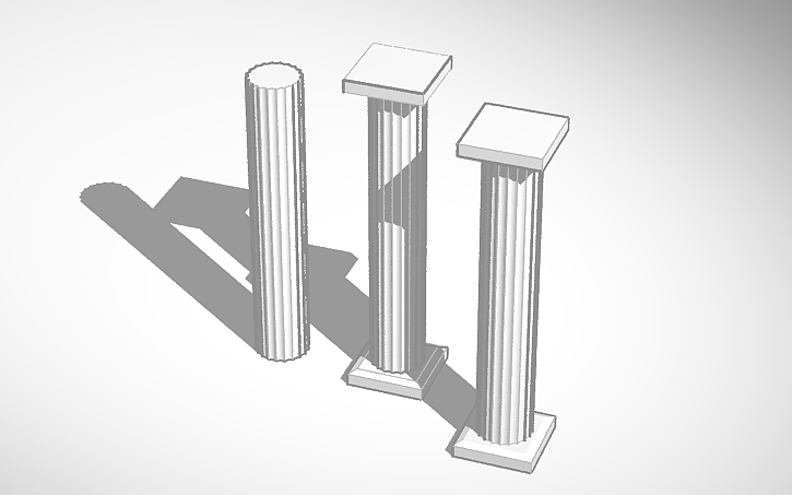 3D design Greek Parts columns pillar - Tinkercad