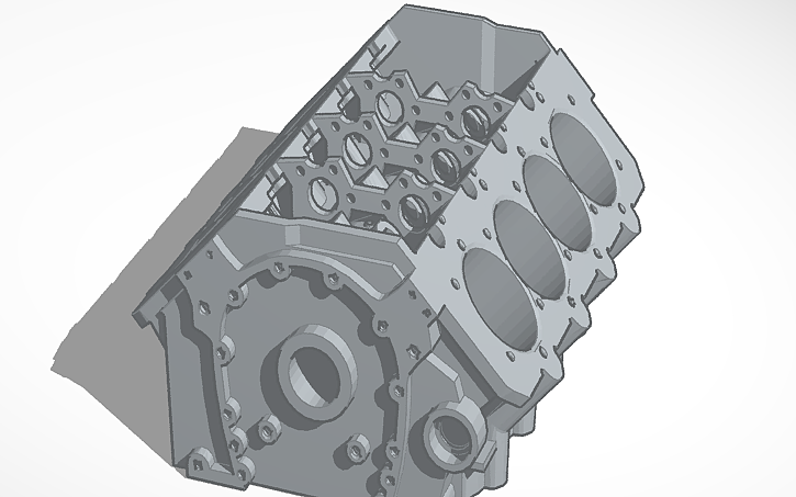 3D design #147- V8 Motor Blok - Tinkercad