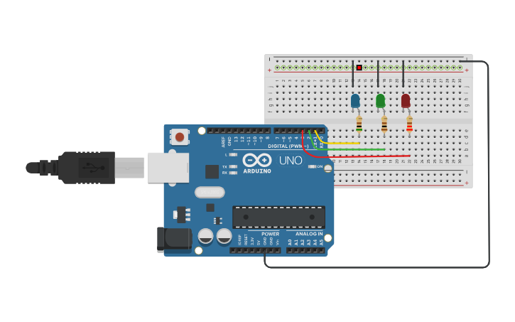 Circuit design led blinking - Tinkercad