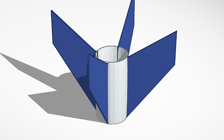 3D design group 4 fins - Tinkercad