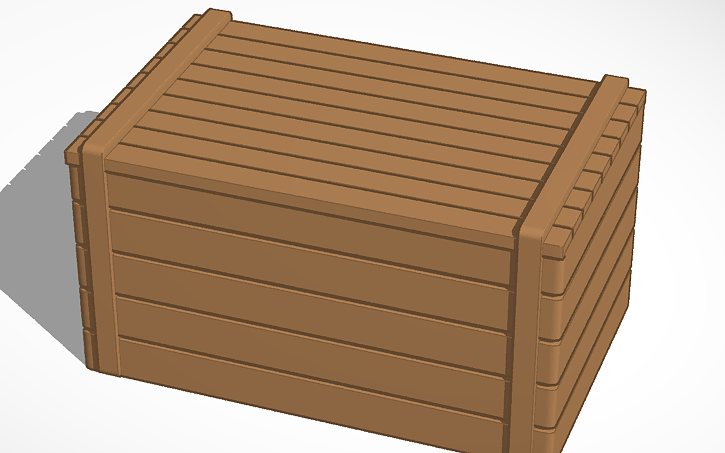 3D design Ho Scale wooden crate - Tinkercad