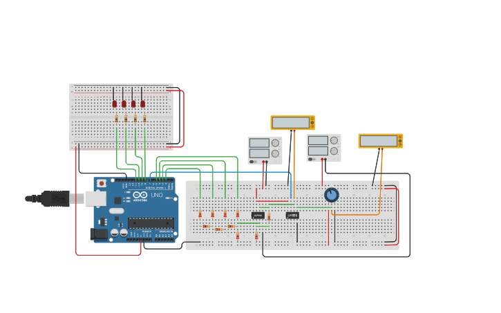 Circuit design ADC Converter | Tinkercad