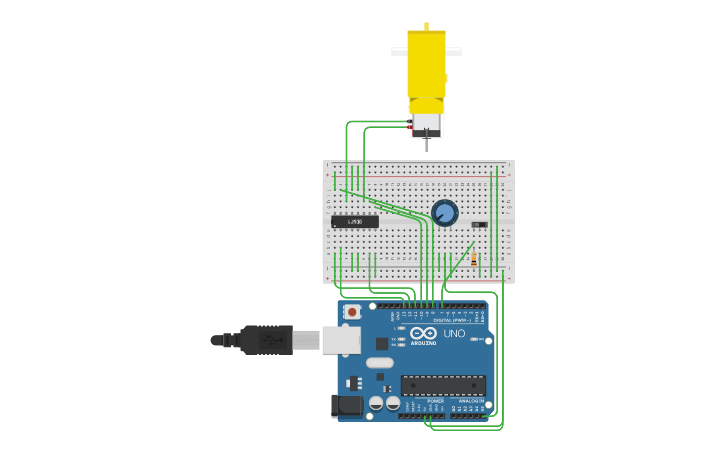 Circuit design Copy of Motor Driver example | Tinkercad