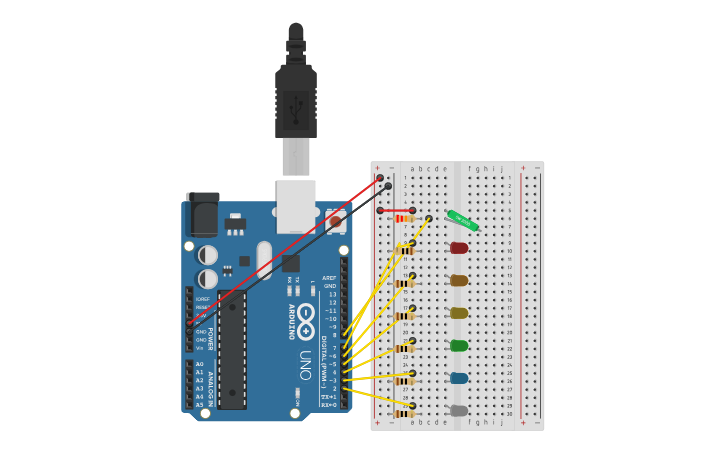Circuit design Digital Hourglass - Tinkercad