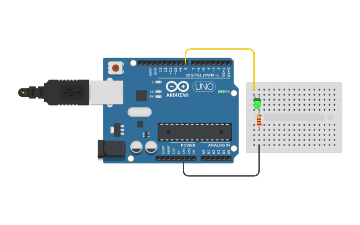Circuit design Questão 1 - Primeiro programa no arduino | Tinkercad
