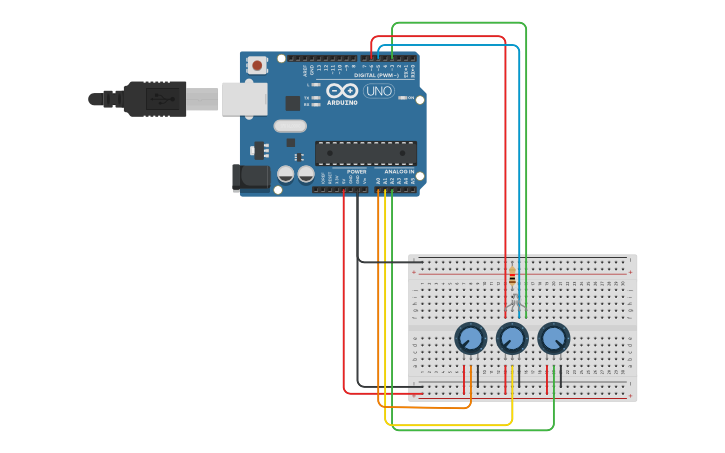 Circuit design Ejercicio 1 - Trabajo Practico Integrador | Tinkercad