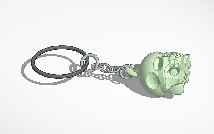 3D design Keychain skull - Tinkercad