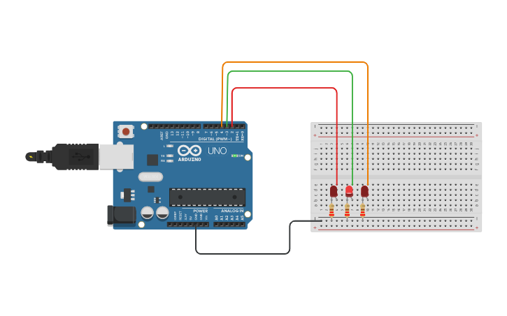 Circuit design Programación de Arduino - Guía 1 - Tinkercad