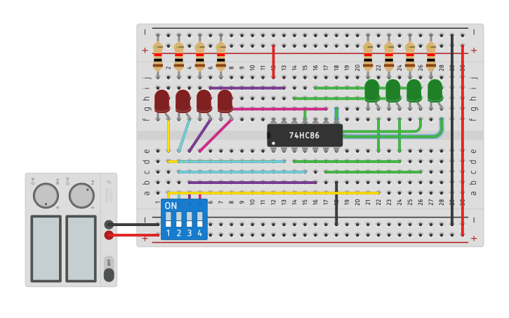 Circuit Design Gray Code To Binary Using Xor Gate Tinkercad 