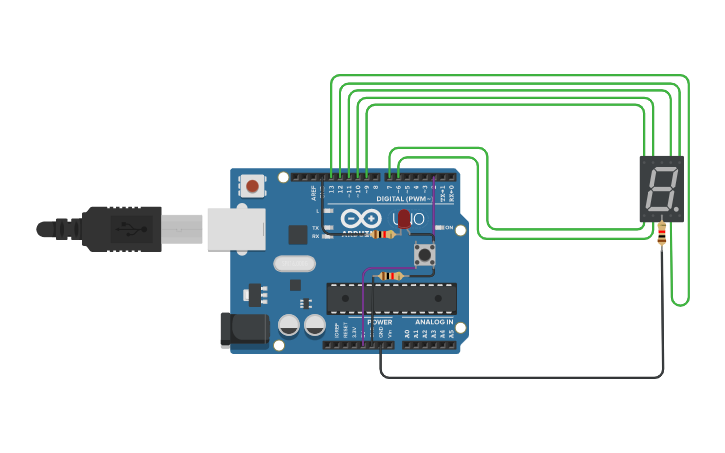 Circuit Design Contador Reset Tinkercad