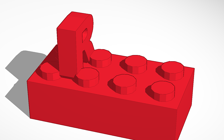 3D design Lego Brick with R Letter | Tinkercad