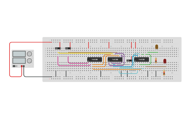 Circuit design FULL ADDER USING NAND GATES - Tinkercad