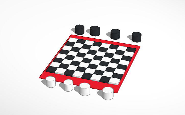 3D design BLACK AND WHITE CHECKERS | Tinkercad