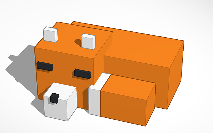 3D design sleeping minecraft fox | Tinkercad