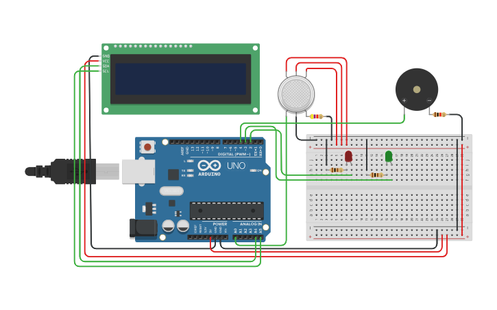 Circuit design fire detector - Tinkercad