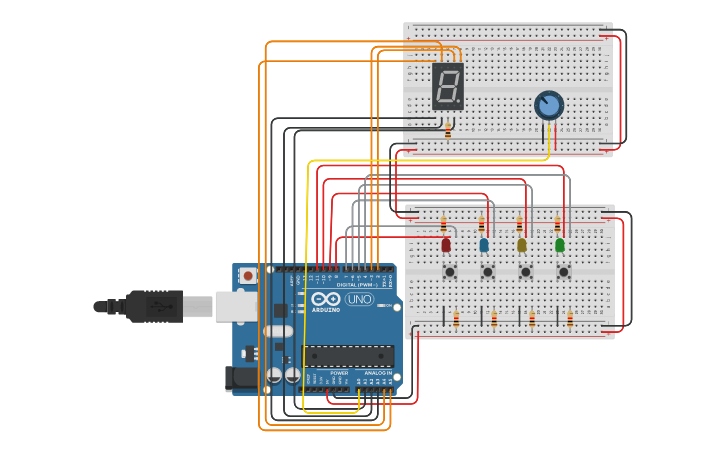 Circuit design Copy of Genius - AV3 - Tinkercad