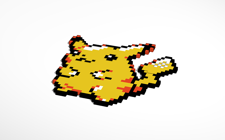 3D design 16-Bit Pikachu - Tinkercad