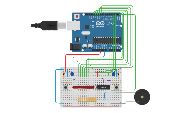 Circuit Design Эксперимент 20 Перетягивание каната Tinkercad