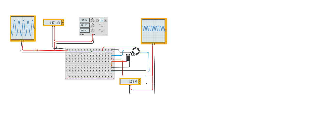 Circuit Design Full Wave Rectifier With Filter Tinkercad