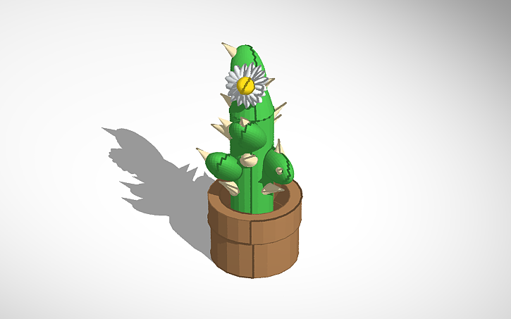 3D design Cactus and flower - Tinkercad
