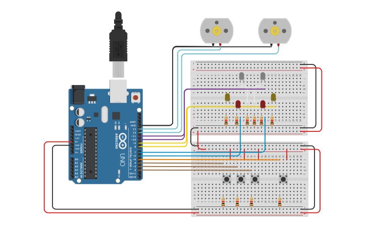 Circuit design Circuito de robot | Tinkercad