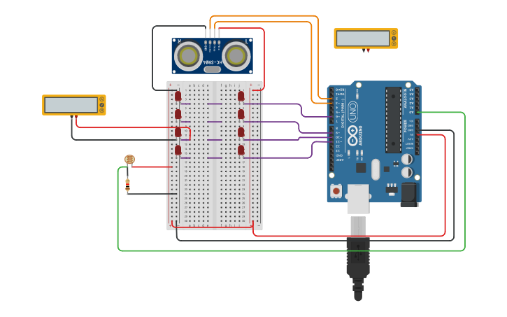 Circuit design Smart Street Lights | Tinkercad