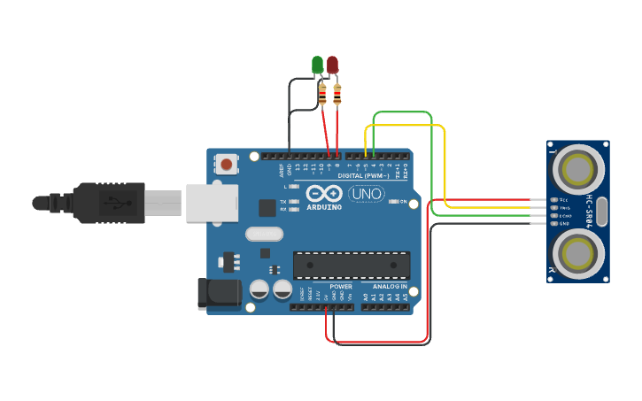 Circuit design Parking lot - Tinkercad