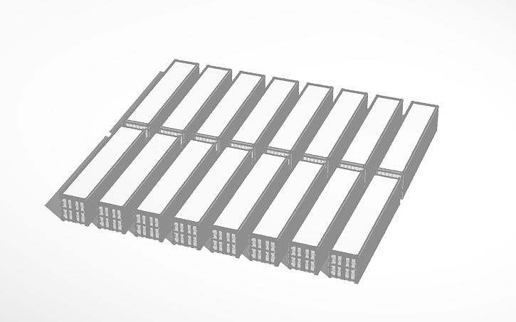 3D design N Scale 40ft Container x16 - Tinkercad