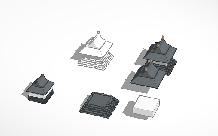 3D design Japanese castle | Tinkercad