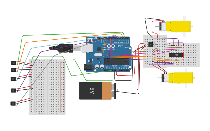 Circuit design LINE ROBOT | Tinkercad