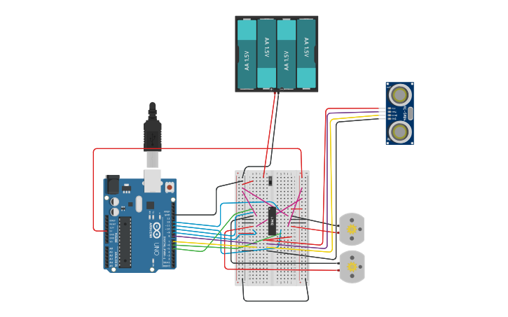 Circuit design self driving car - Tinkercad