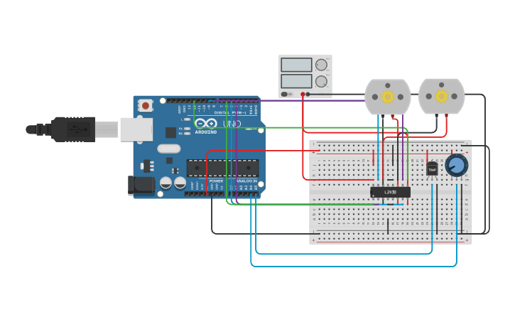 Circuit design Práctica 7 - Ejercicio 1 y 2 | Tinkercad