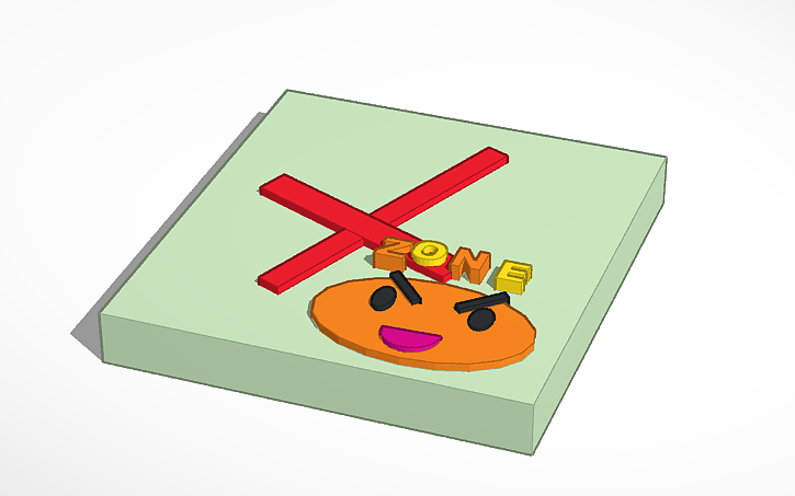 3D design X-zone sign | Tinkercad