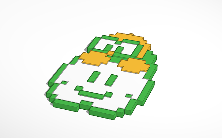 3D design Lakitu 8-bits keychain - Tinkercad