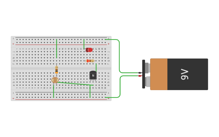Circuit design Detector oscuridad | Tinkercad