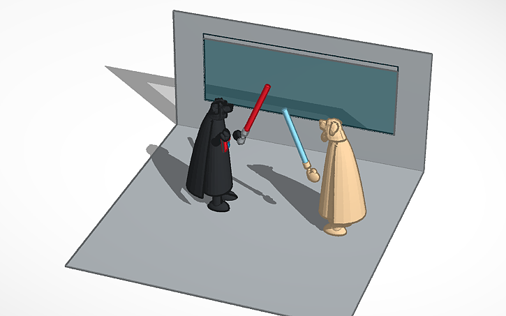 3D design Owen Butler-Dog Vader Vs. Corgi Wan Kenobi edited - Tinkercad