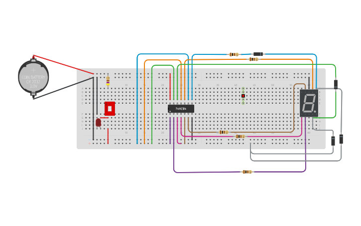 Circuit design Binary-Coded Decimal - Tinkercad Circuit design Binary-Coded Decimal - Tinkercad