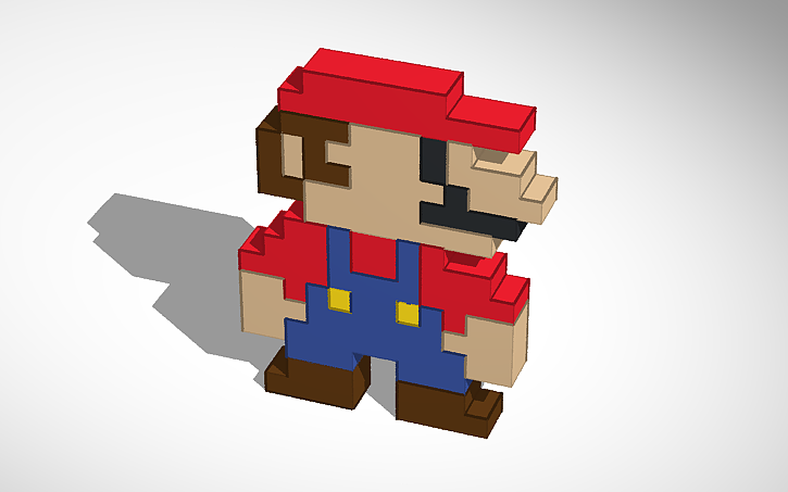 3D design MARIO BROS 2D en 3D - Tinkercad