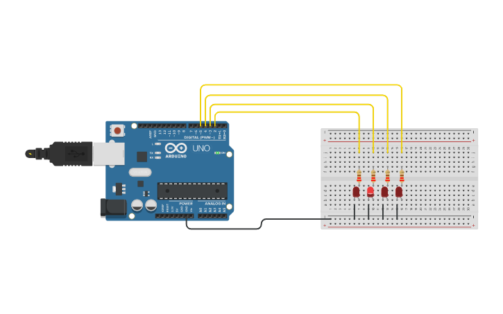 Circuit design LED Bar - Tinkercad