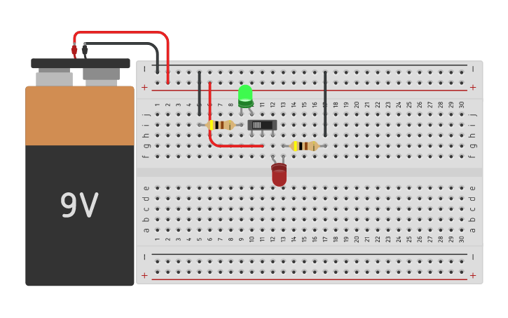 Circuit design LED Blinkers using one switch - Tinkercad