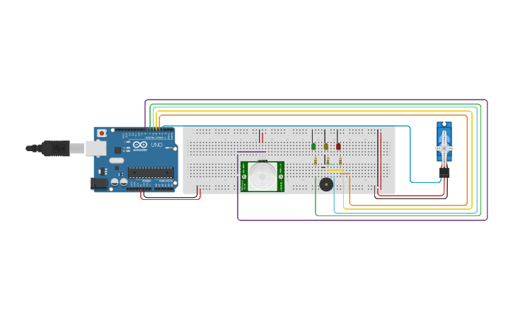 Circuit design SIMULAZIONE PASSAGGIO A LIVELLO CON ARDUINO E TINKERCAD ...