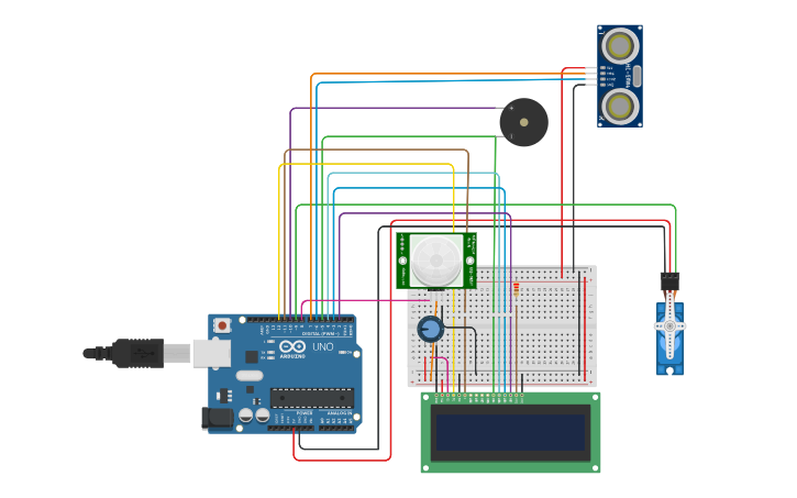 Circuit design AUTOMATIC SANITIZER DISPENSER MACHINE | Tinkercad