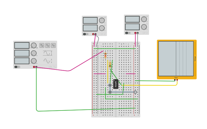 Circuit design inverting op amp | Tinkercad